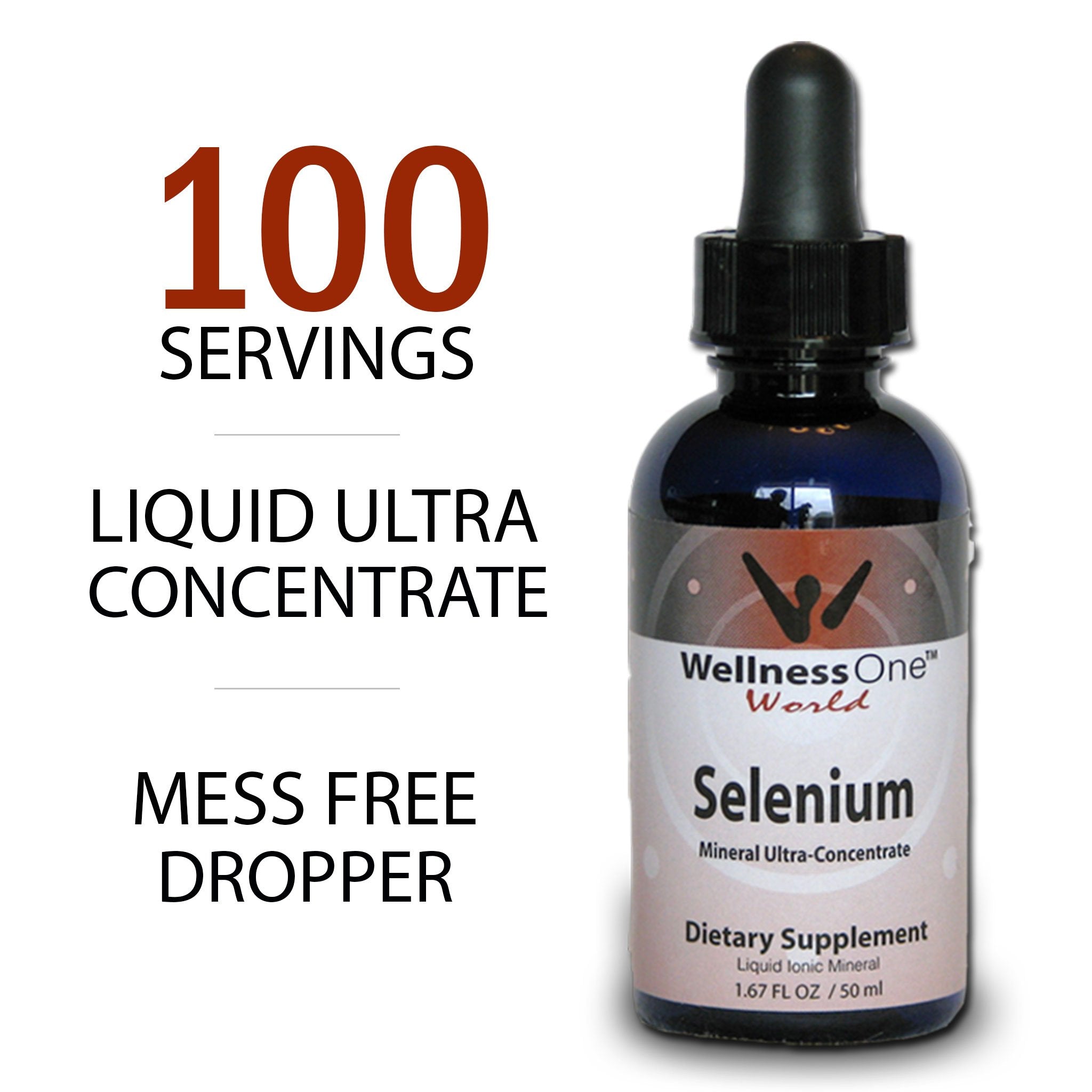 Selenium Drops - Liquid Ionic Mineral Supplement 50 ml Bottle (100 Day